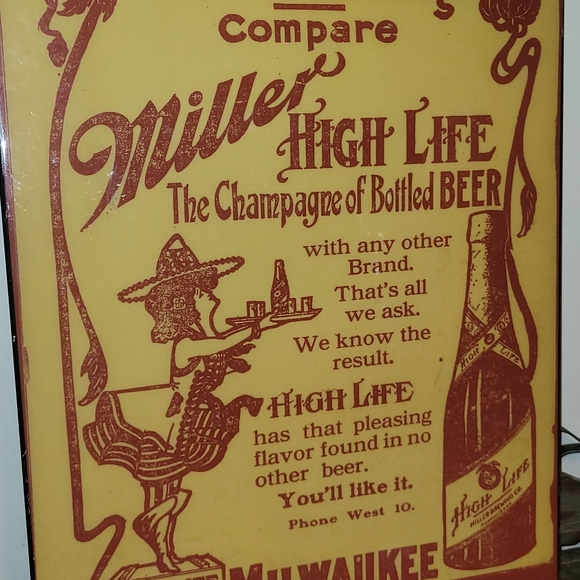 Other | Vintage Miller High Life Beer Sign | Poshmark